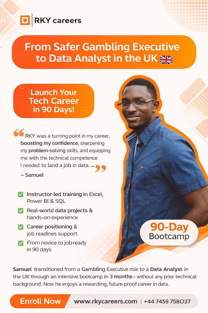 How Samuel transitioned to a Data Analyst in the UK - RKY Careers Blog